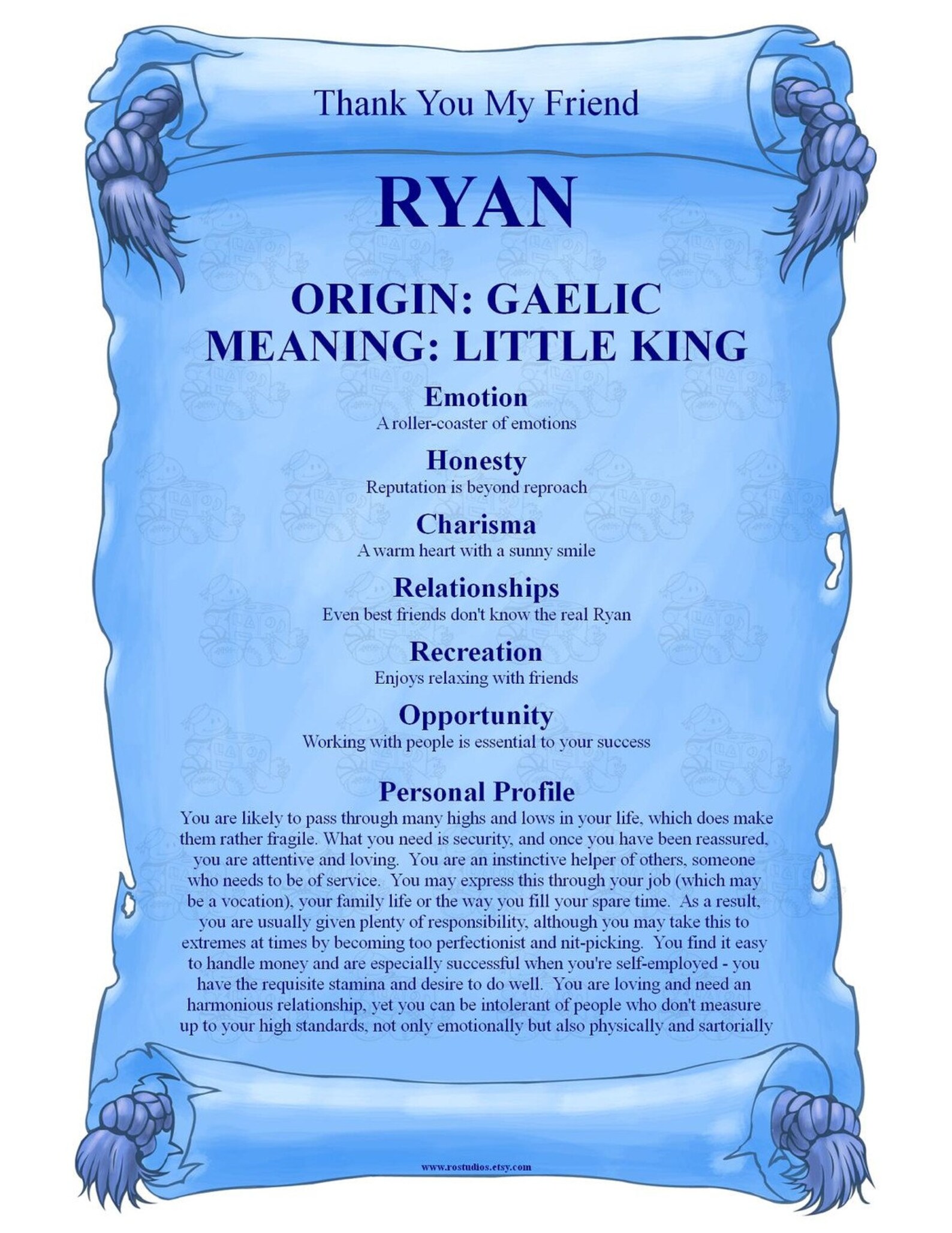 Origin and Meaning of Your First Name Gift Scroll - Etsy Canada