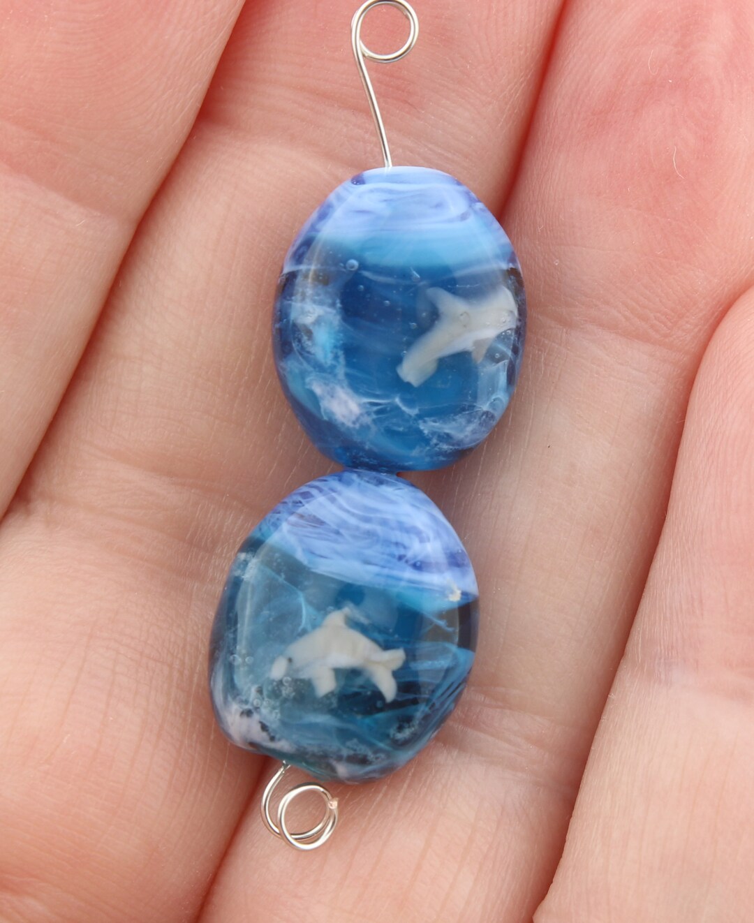 Jumping Dolphins Tabs Lampwork Bead Pair - Etsy