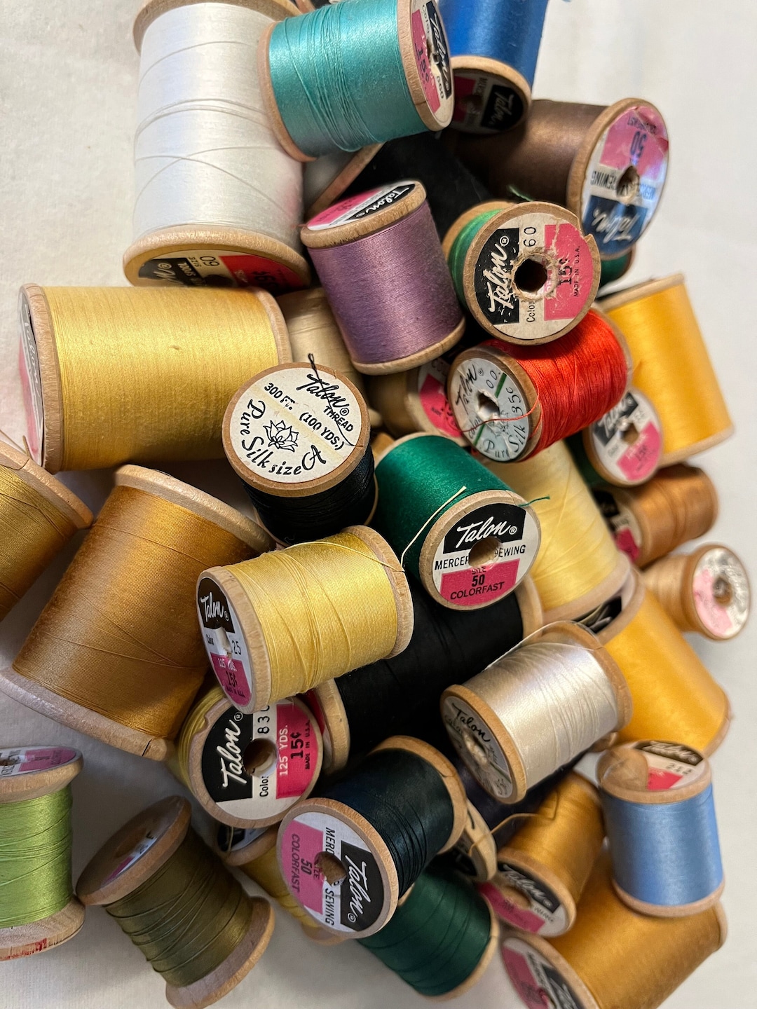 35 Vintage Talon Wooden Sewing Thread Spools, Bright Colors, Pre-1960's ...