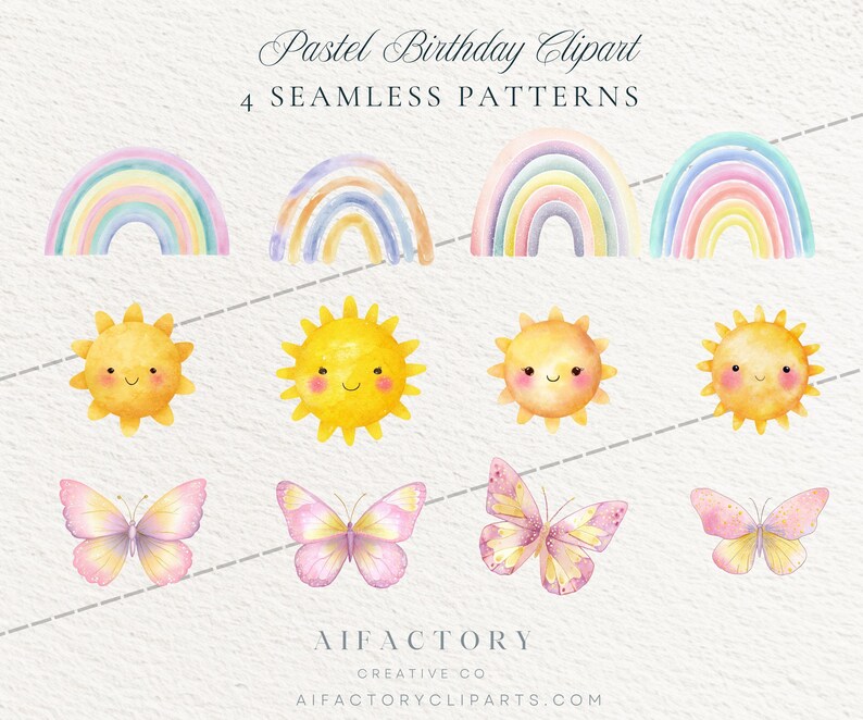 Pastel Birthday Party Clipart, Ready Two Party Clipart, Watercolor ...