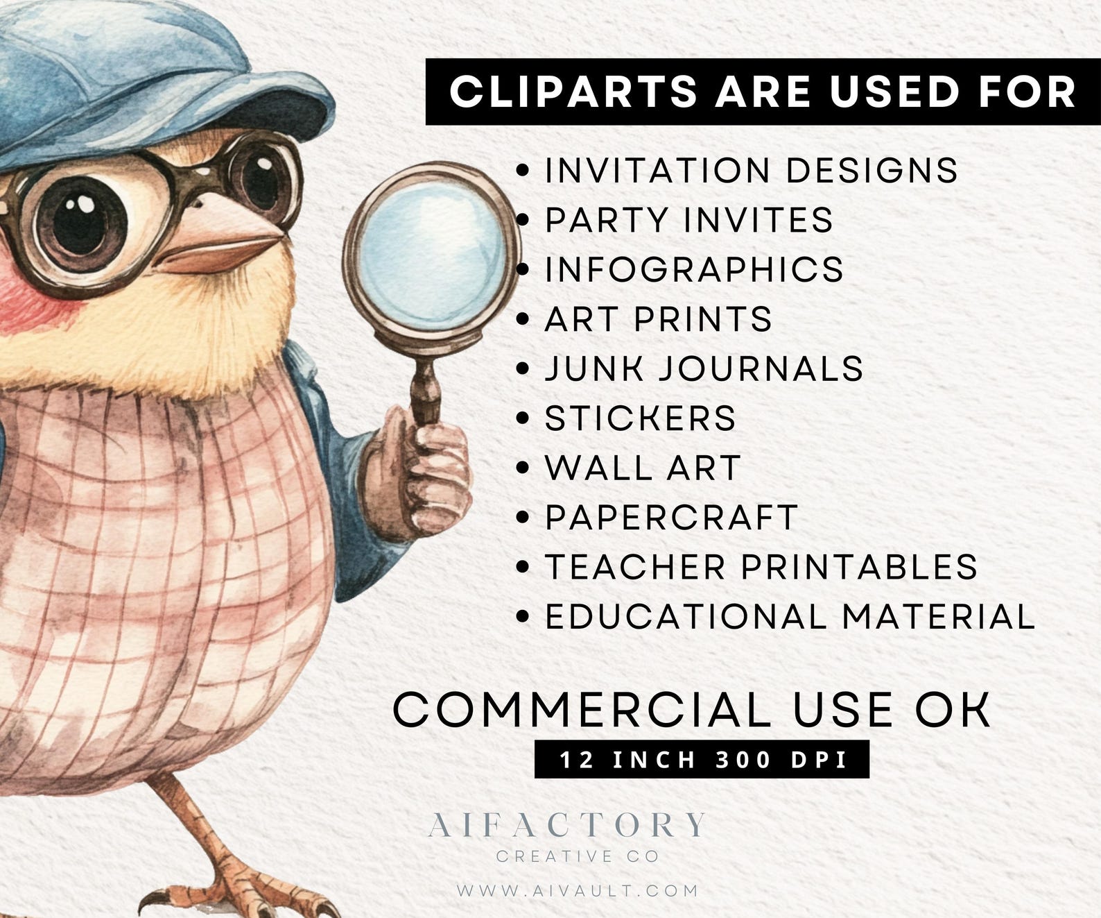 Watercolor Clipart Detective, Spy Clipart, Secret Agent Clipart, Job ...