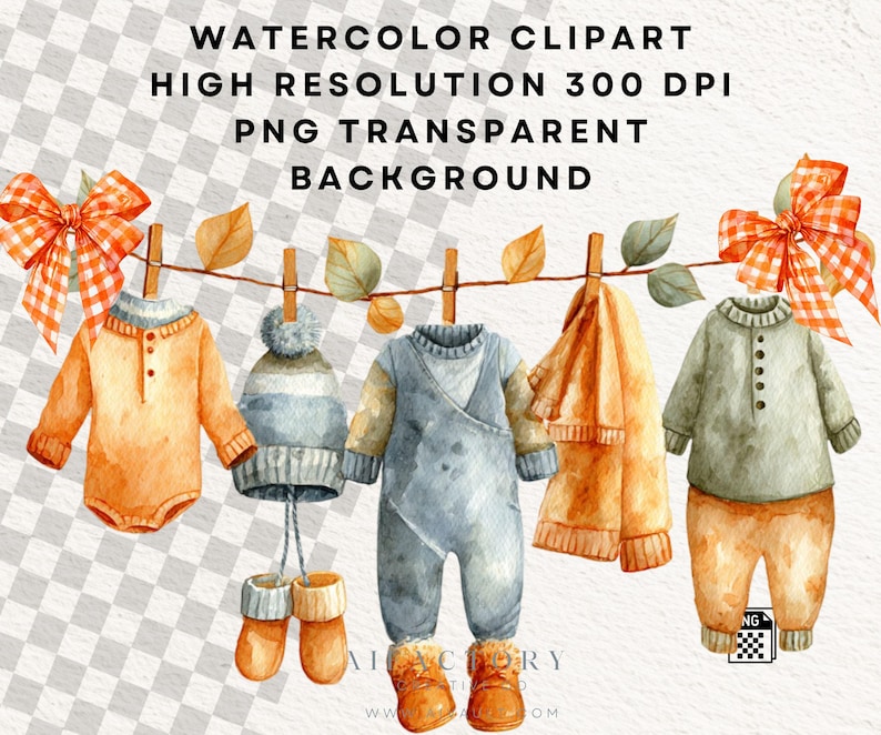 Fall Baby Clothes Line Clipart, A Little Boo Boho Baby Shower, Hanging ...