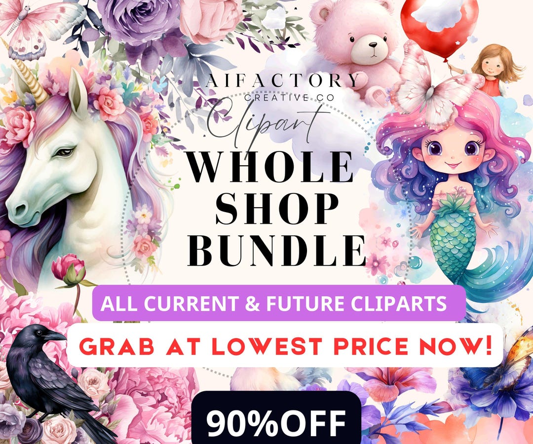 Whole Shop Png Bundle Clipart Png Bundle Watercolor Clipart Paper Seamless Pattern Sublimation ...