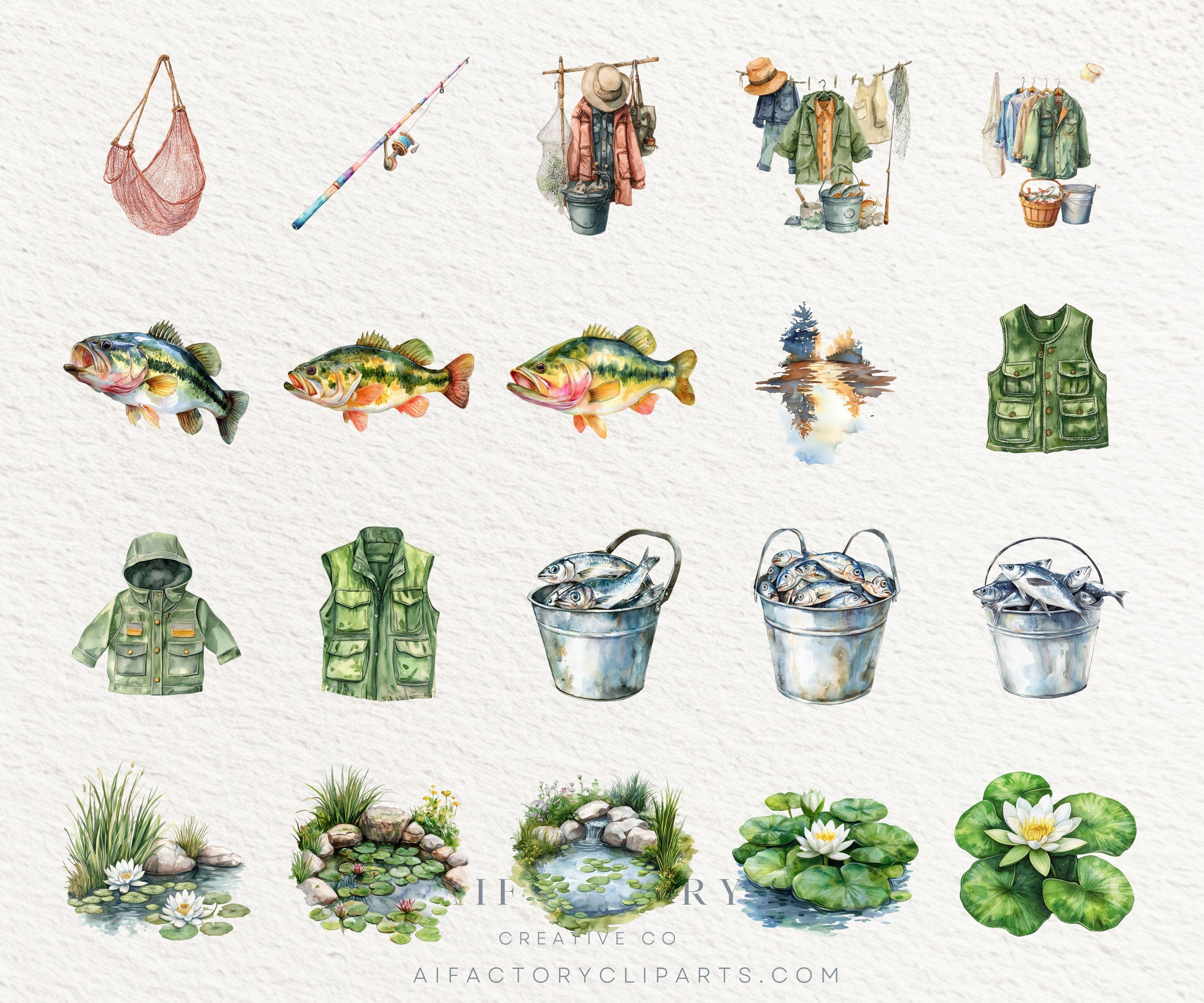 Little Fisherman Clipart, Fishing Tackle Clipart, Boy Fishing Clipart ...