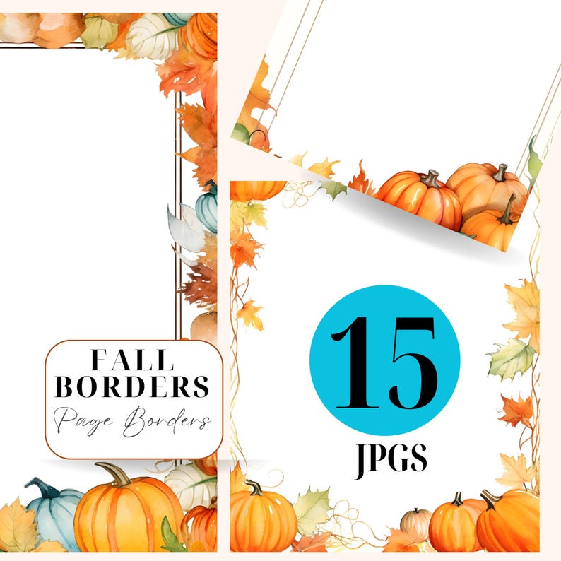 Fall Border Clipart Pumpkin Border Clipart Fall Leaves Page Border JPG ...