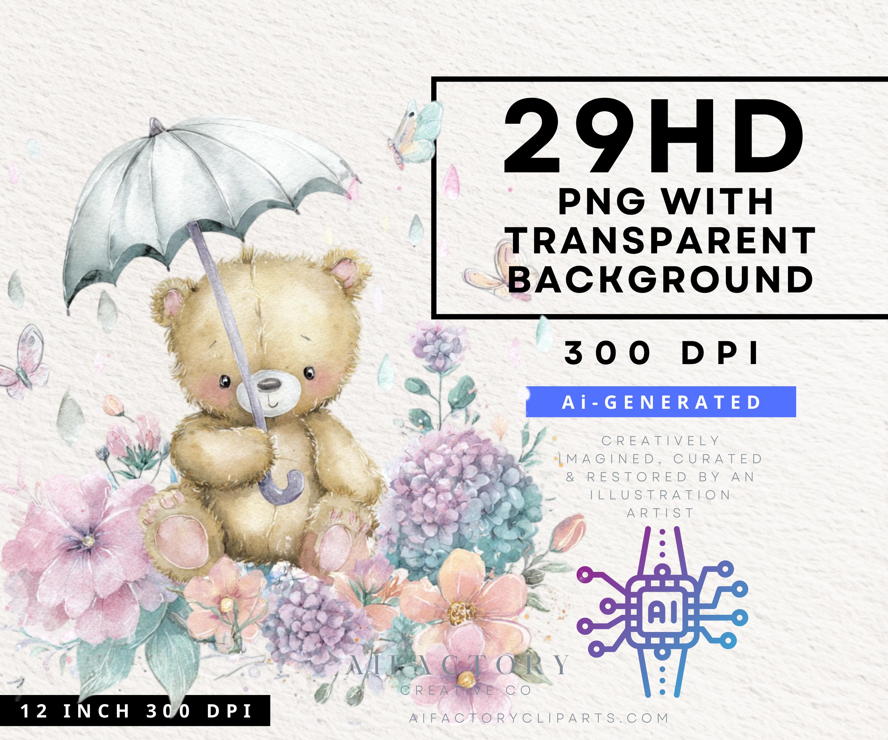Months of the Year Watercolor Clipart Set, Teddy Bear Months of Year ...