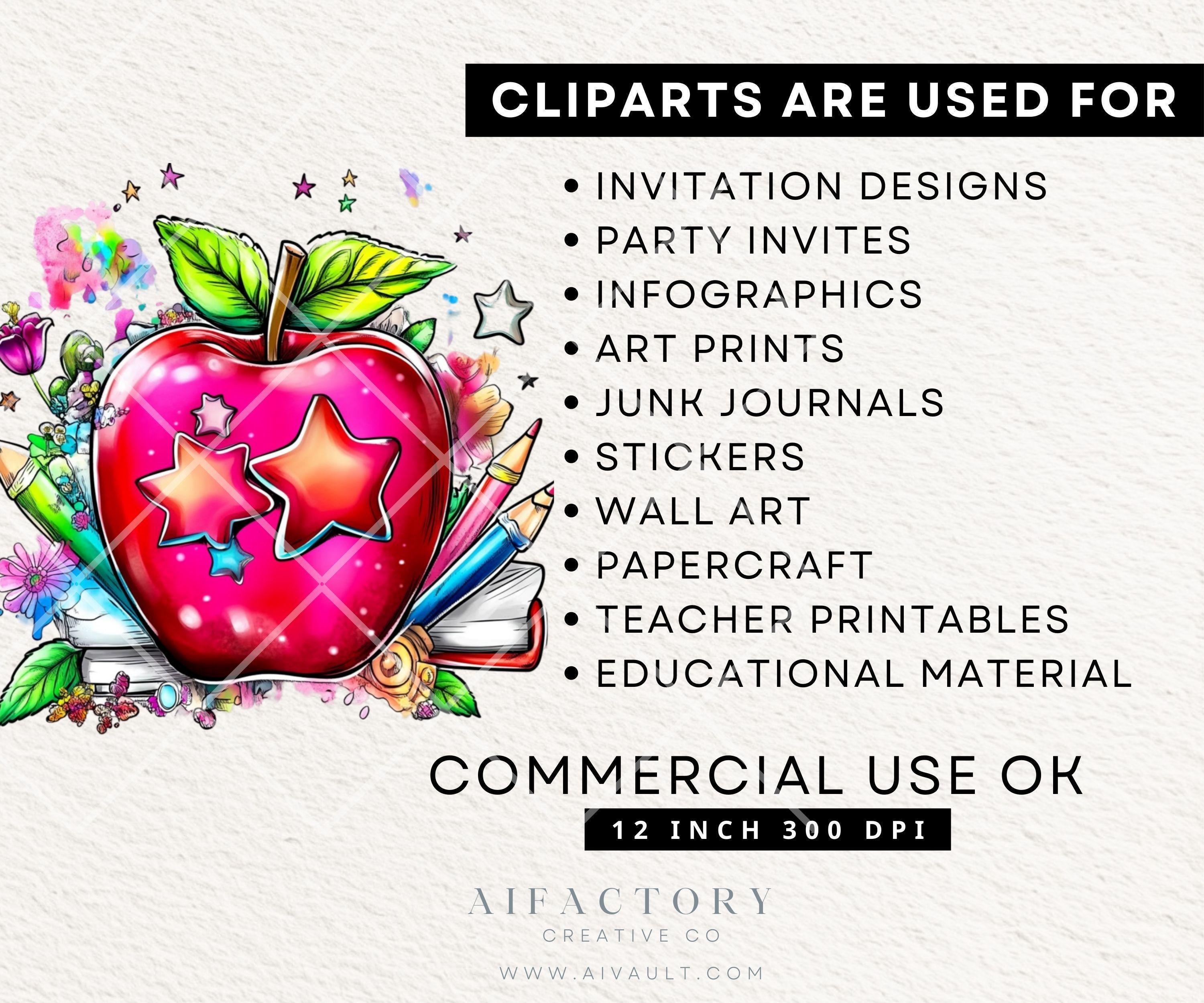 20 Watercolor Teacher Appreciation Clipart Bundle, Back to School PNG ...