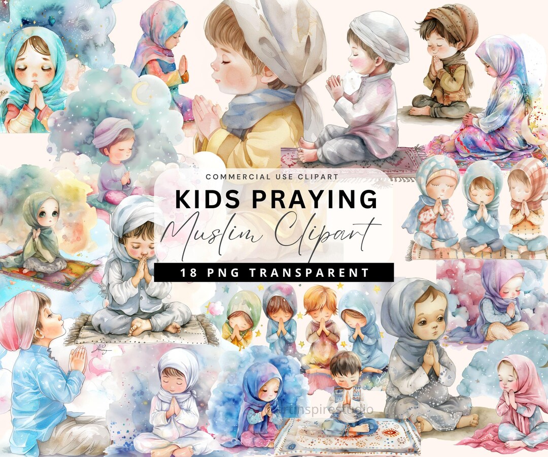 Ramadan Kareem Clipart, Islamic Kids Praying Clipart Prayer Muslim ...