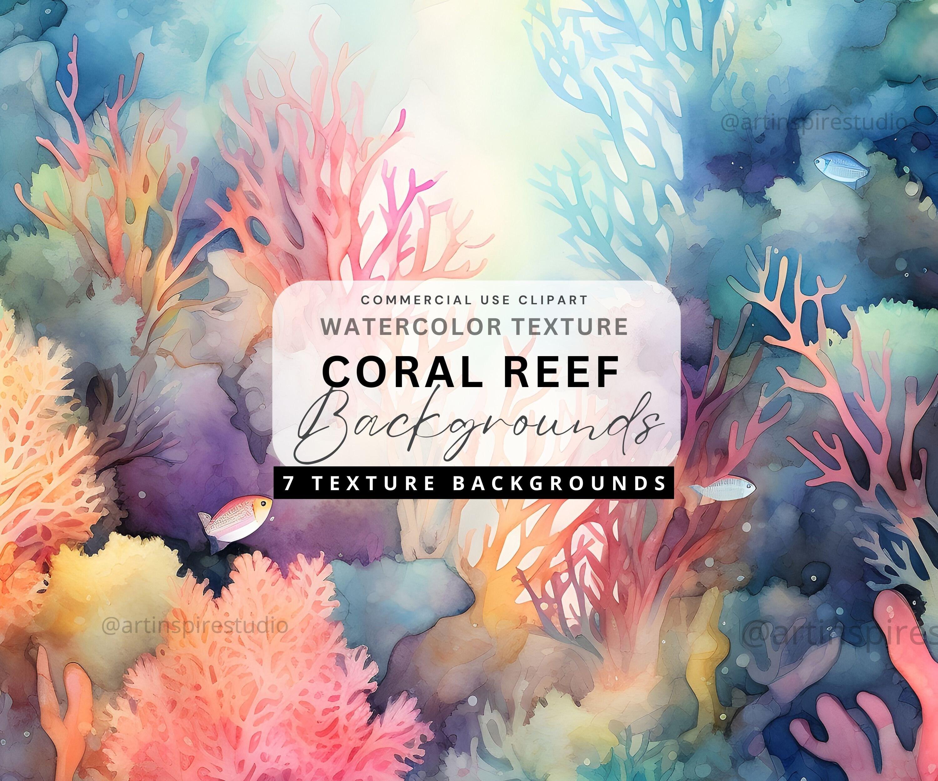 Coral Reef Clipart, Coral Clipart, Ocean Clipart, Watercolor Clipart ...