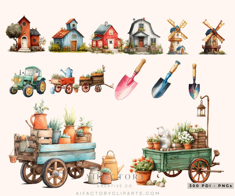 Cute Baby Farm Animal Clipart, Barnyard Birthday Clipart, Farm Animals ...