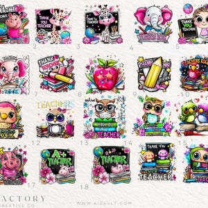 20 Watercolor Teacher Appreciation Clipart Bundle, Back to School PNG ...