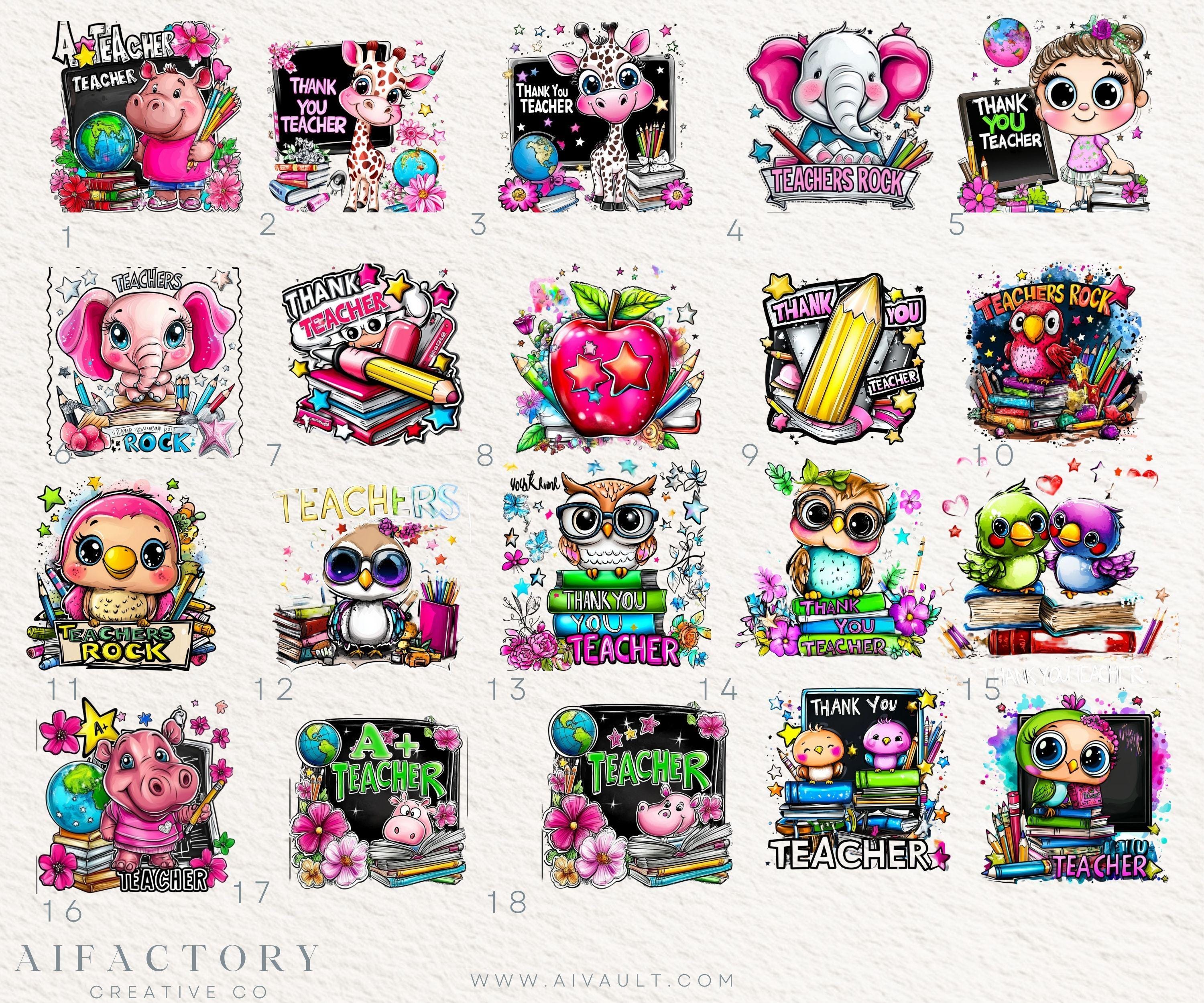 20 Watercolor Teacher Appreciation Clipart Bundle, Back to School PNG ...