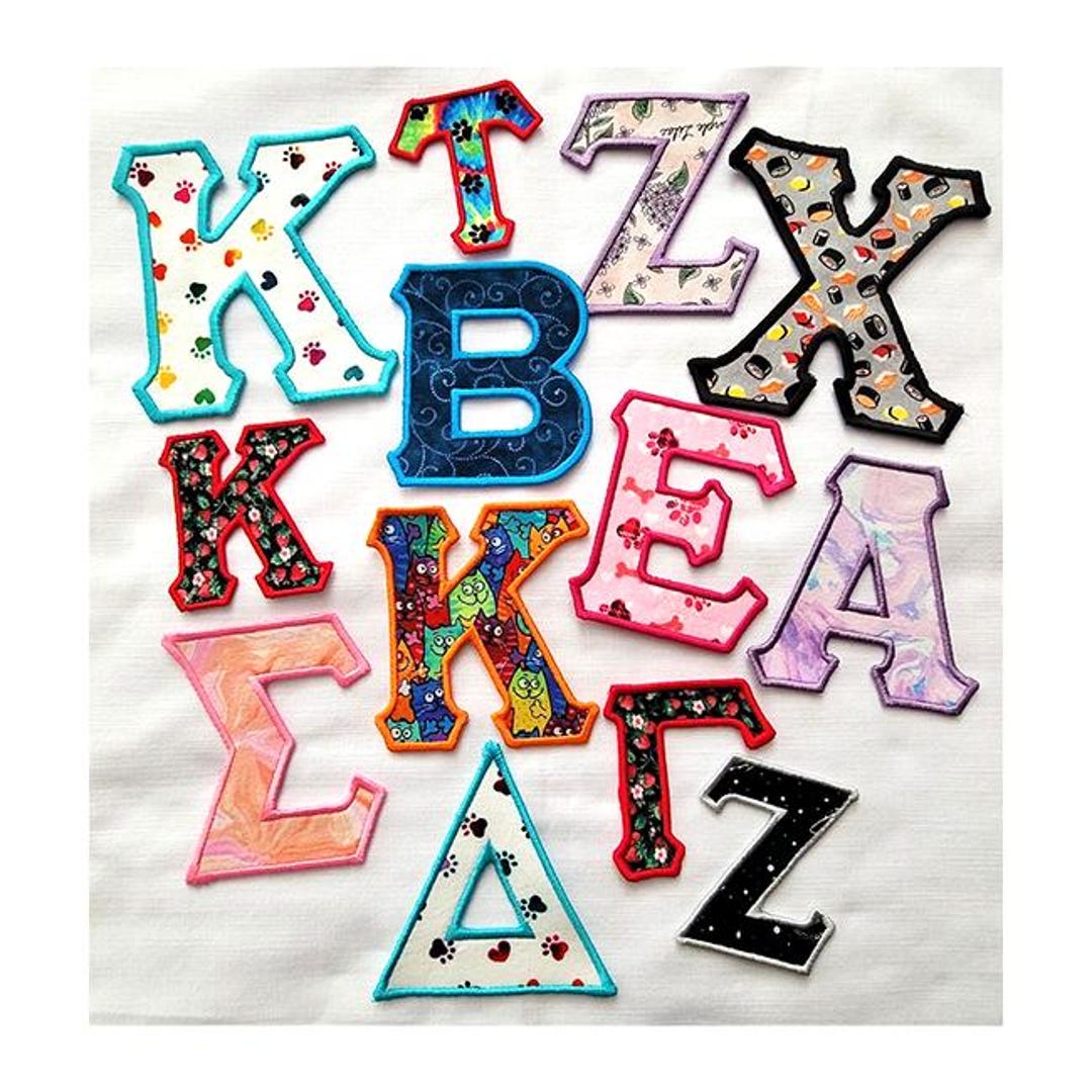 Greek Iron on Letters - Sorority Fabric Embroidered Letters - Greek ...