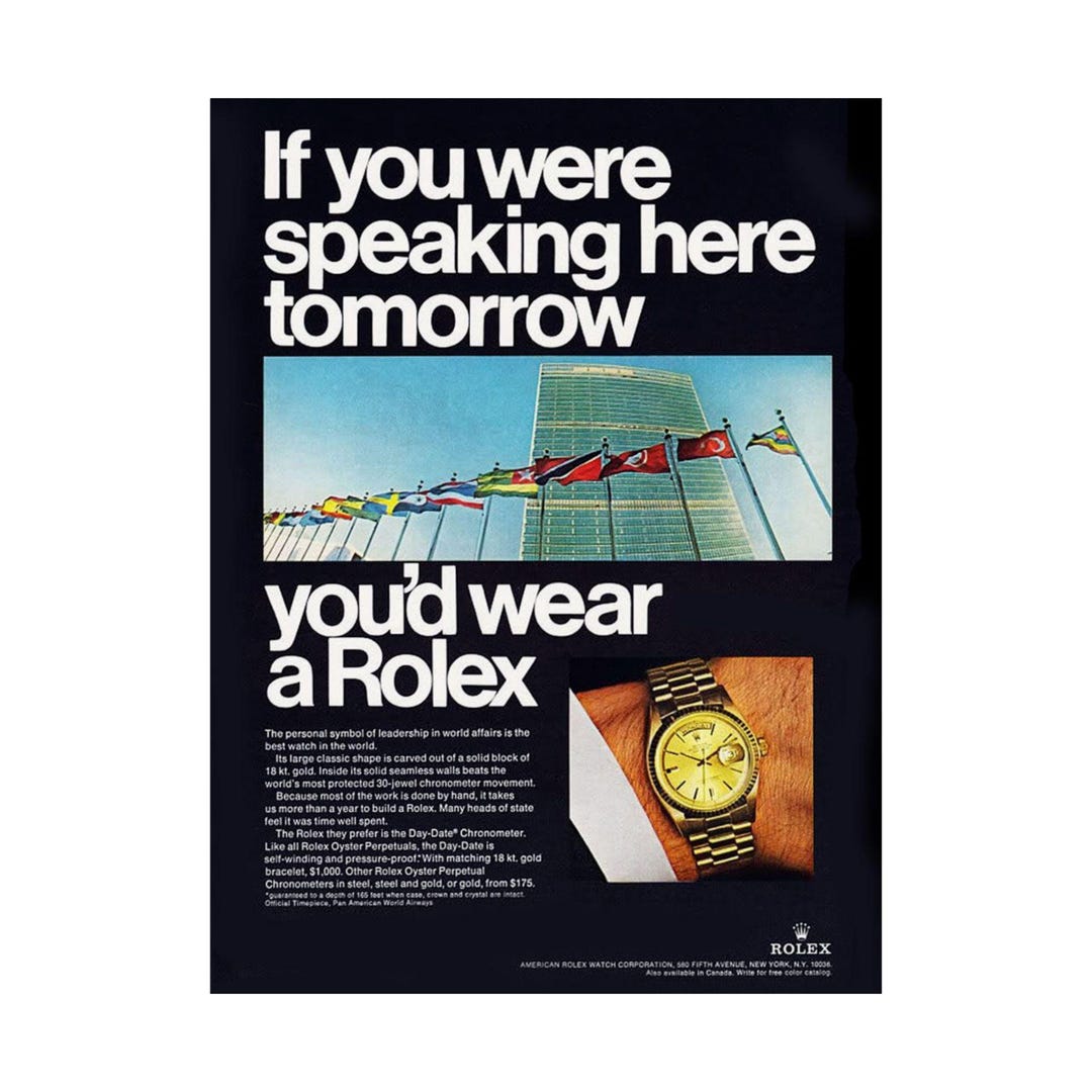 Vintage Rolex Ad Poster, - Etsy