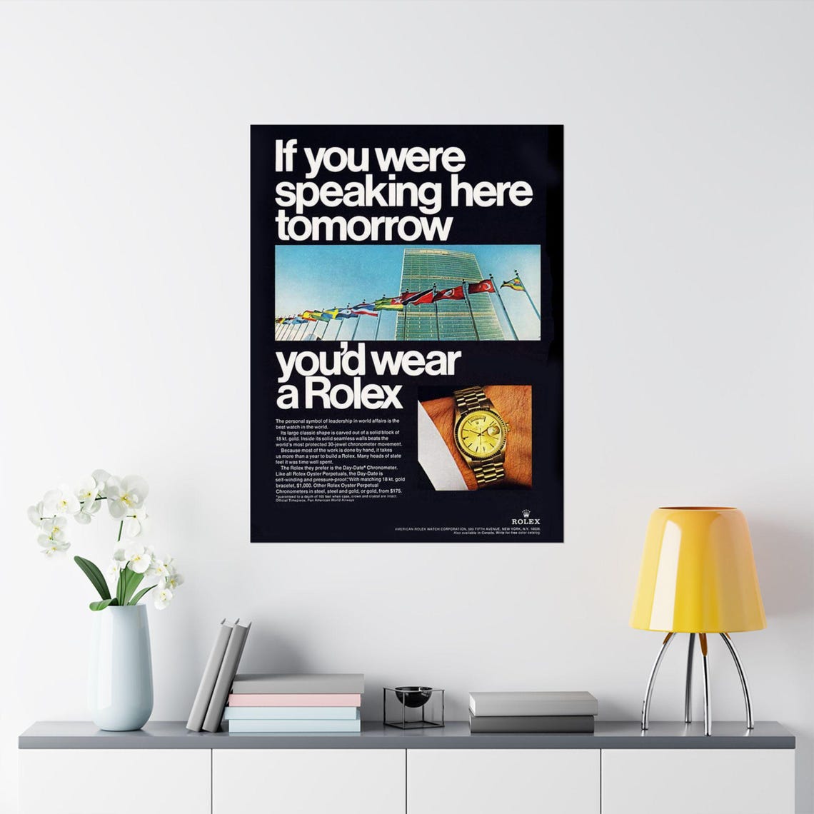 Vintage Rolex Ad Poster, - Etsy