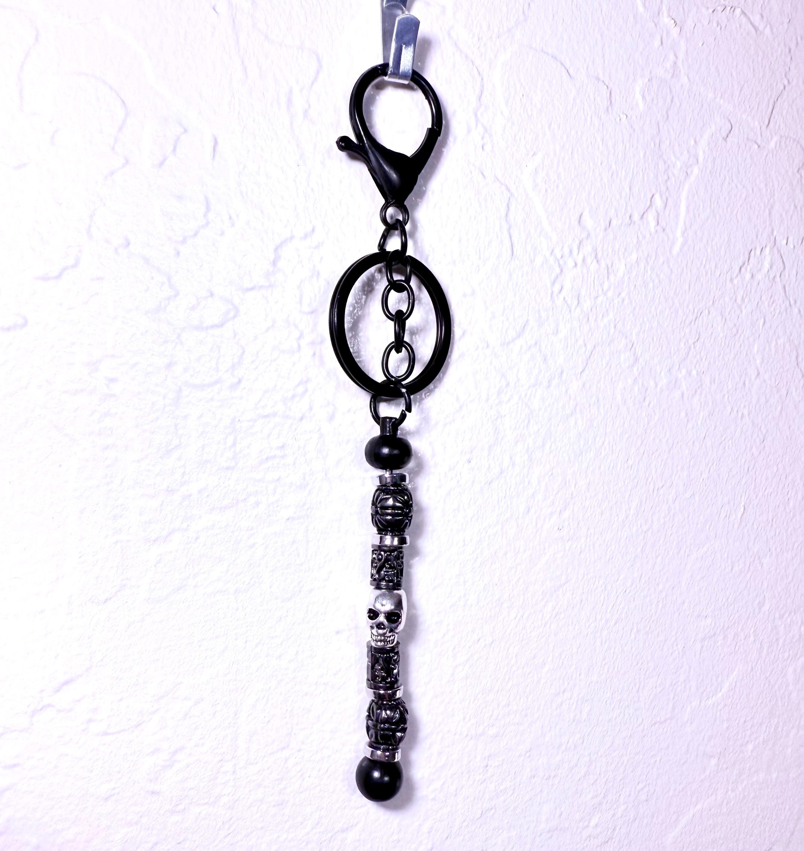 Metal Beaded Keychain - Skulls - Etsy