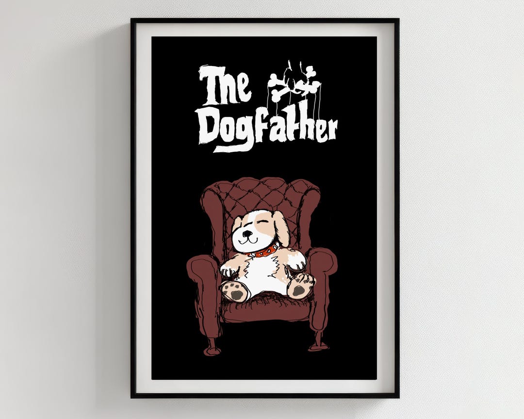 The Dogfather - Digital Art Print | Funny Dog Illustration | Instant ...