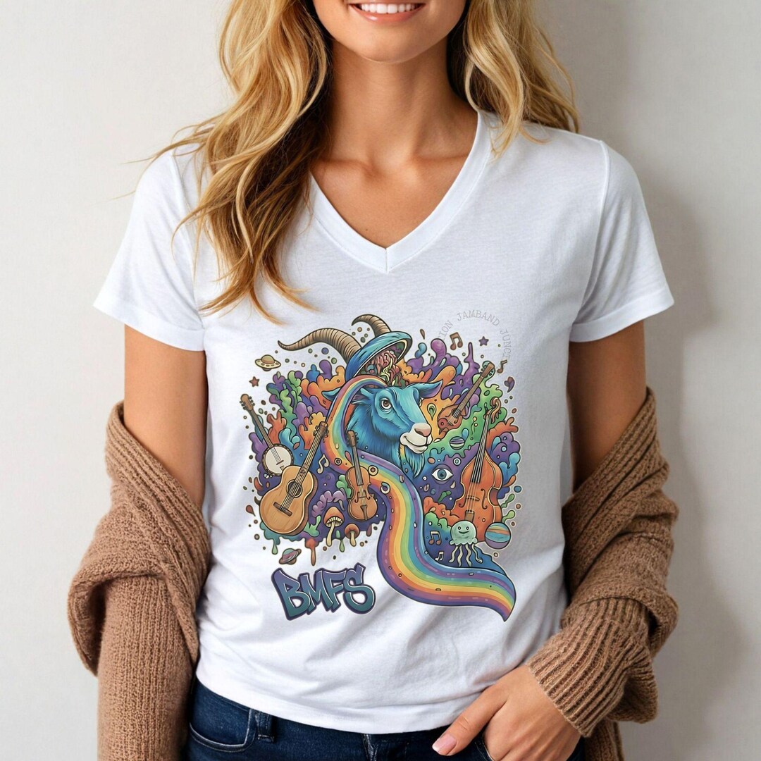 Billy Strings Psycho Goat Ladies V-neck T-shirt: BMFS Shakedown Lot ...
