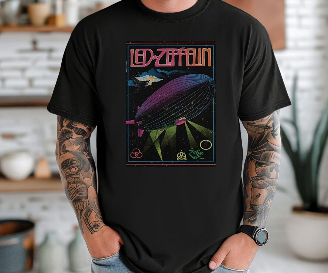 Led Zeppelin 1972 Blacklight Poster T-shirt, WSMFP Nod to Trashy ...