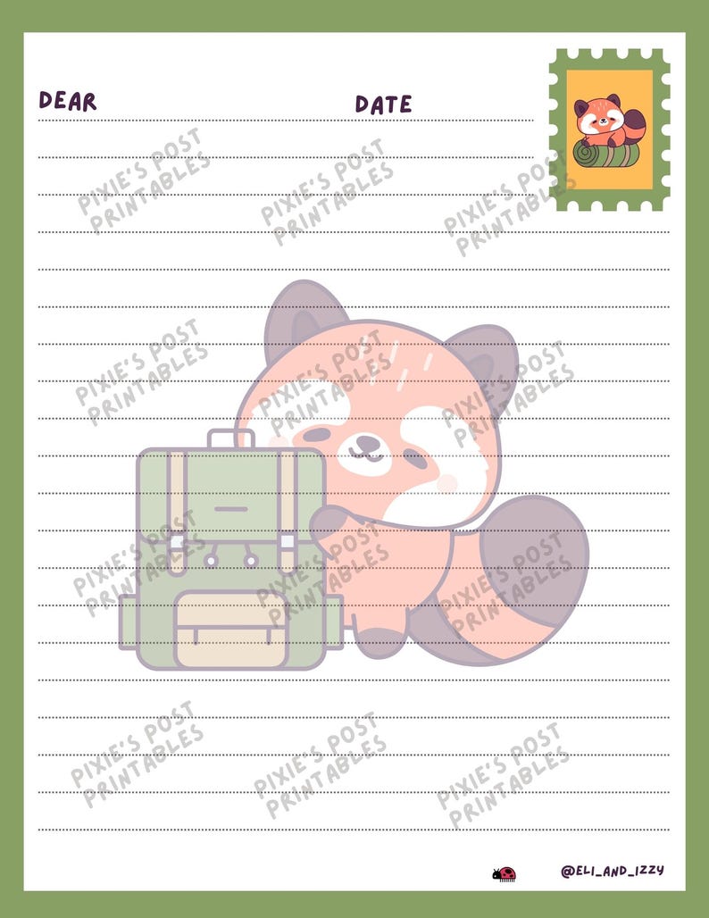 Camp Pen Pal Kit for Kids | Easy Camp Letters Printable | Red Panda ...