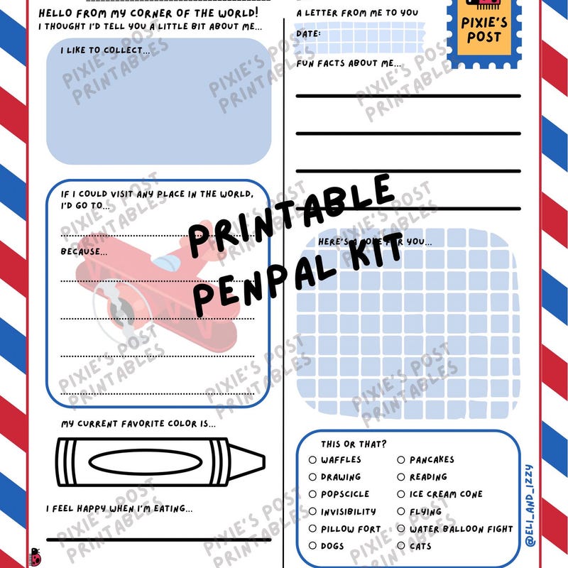 Pen Pal Kit - Etsy