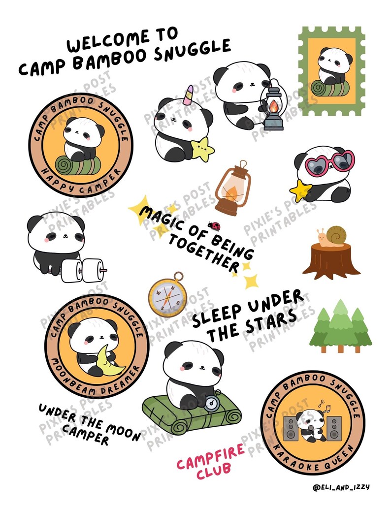 Printable Camp Letters Kit -printable Stationery for Kids -panda-themed ...