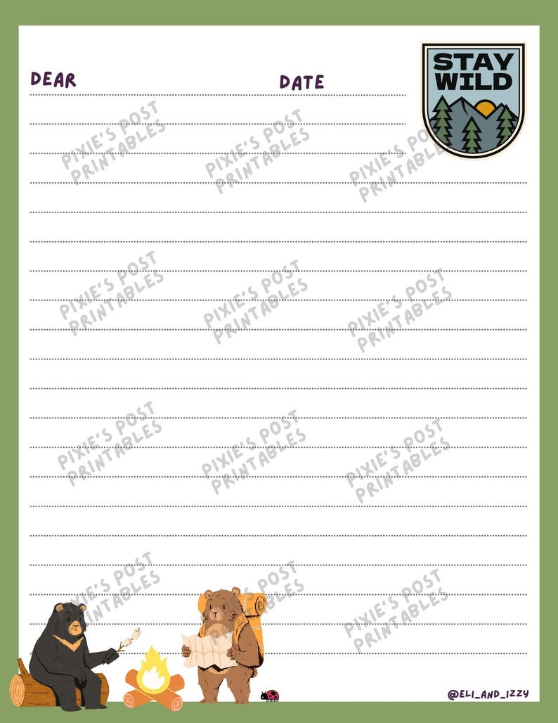Printable Sleepaway Summer Camp Letters Kit - Stationery for Kids -camp ...