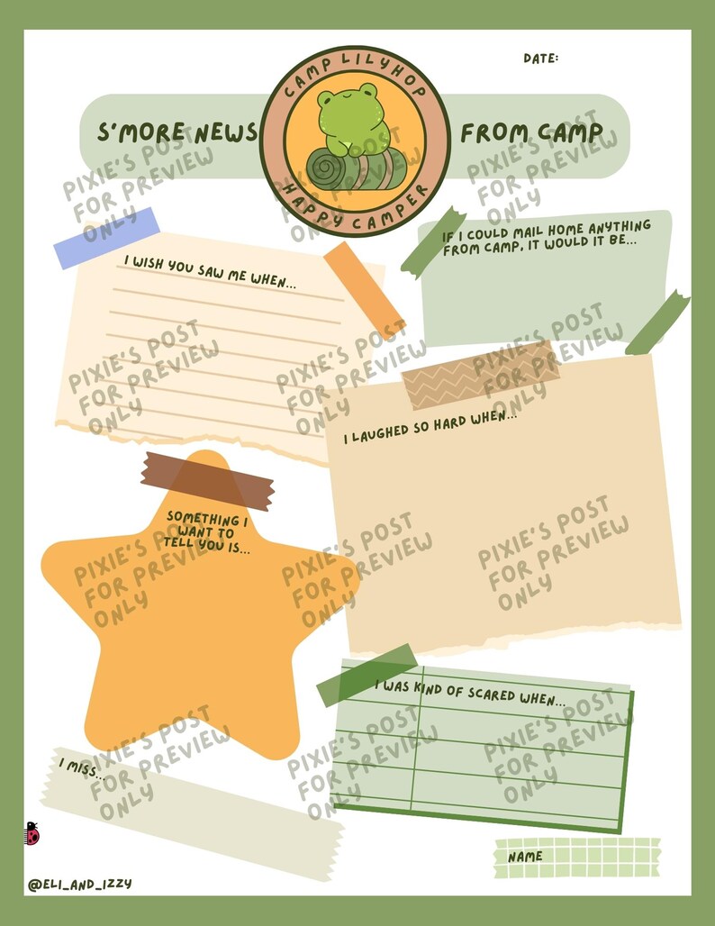 Printable Camp Letters Kit - Printable Stationery for Kids - Letter ...