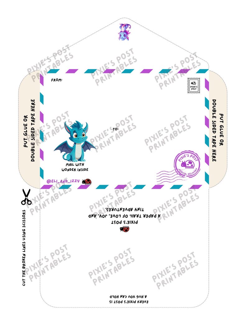 Printable Pen Pal Letter Kit – Dragon Themed Kids Stationery Set With ...