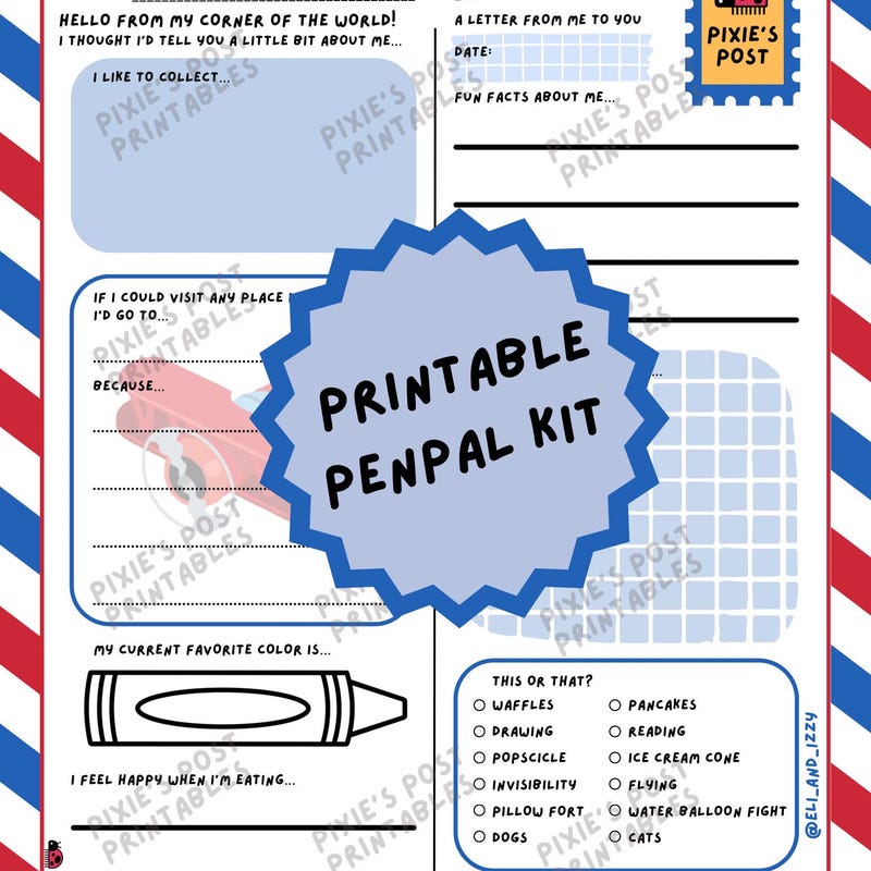 Pen Pal Kit - Etsy