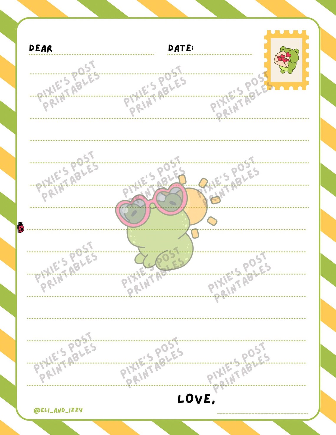 Frog Pen Pal Letter Kit – Printable Stationery Set With Prompts ...