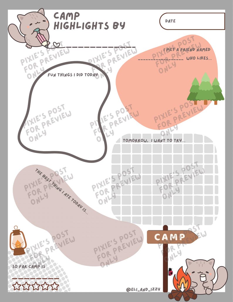 Printable Camp Letters Kit - Printable Stationery for Kids, Letter ...