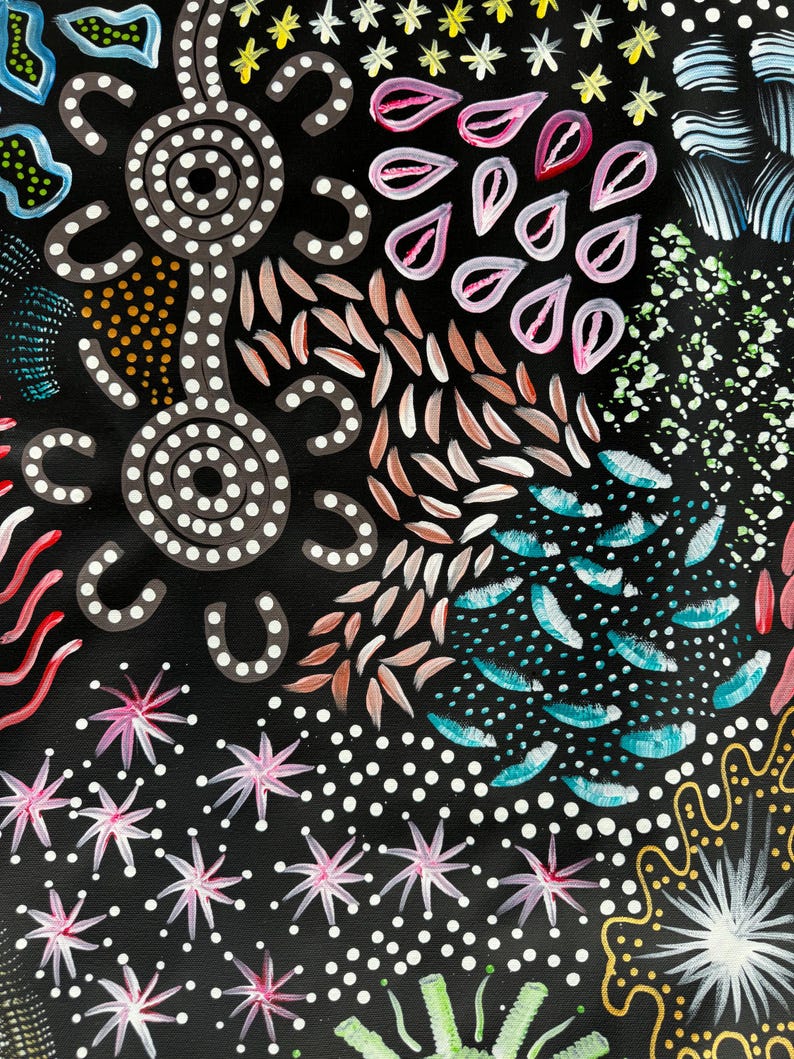 Aboriginal Painting: "woman Collecting Bush Tucker" by Sharon Butcher ...