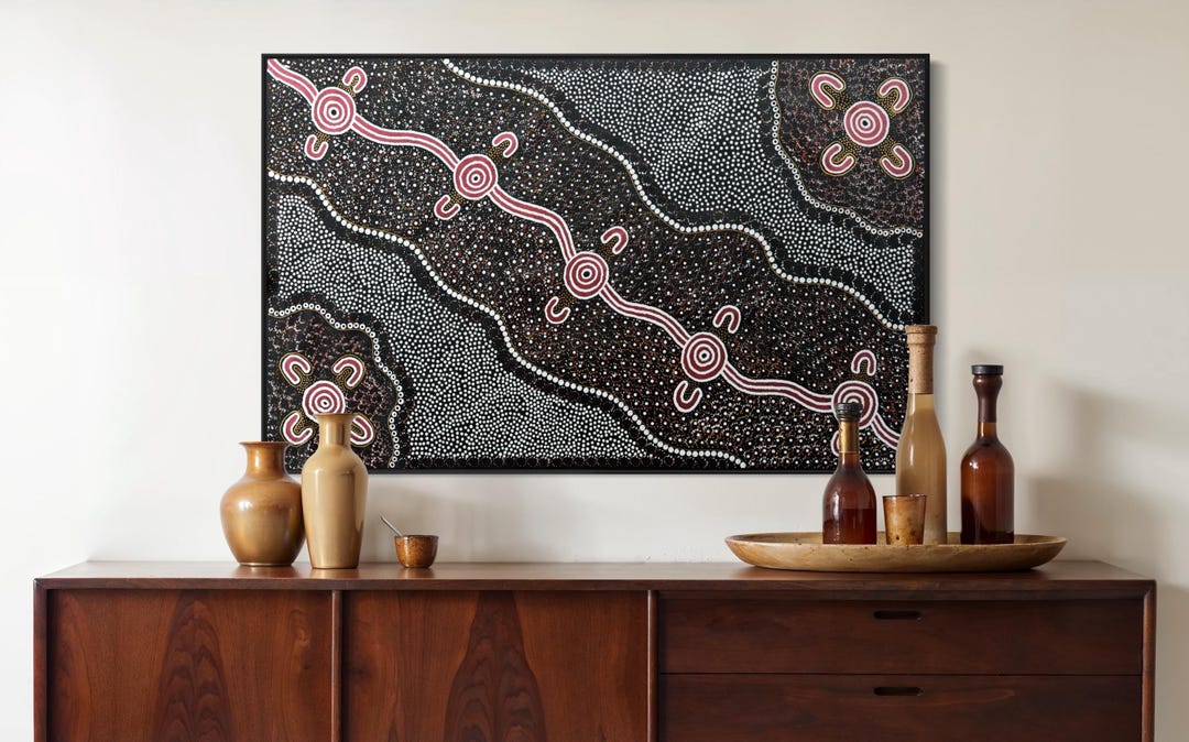Aboriginal Painting: "sacred Waterhole" by Sharon Butcher (138cm X 85cm ...