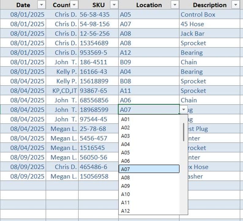 Inventory Cycle Count Sheet (excel + Printable PDF) — Variance & Cost ...