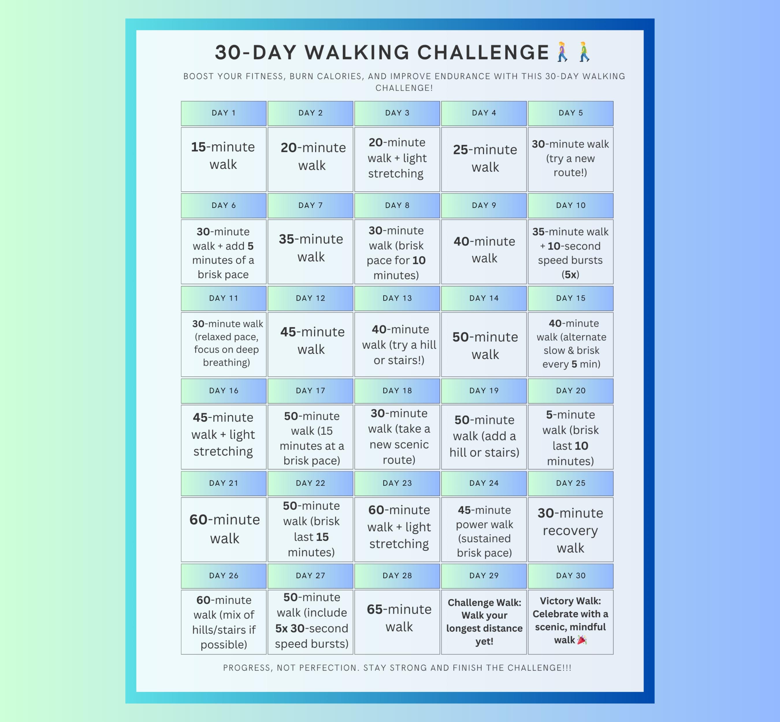 30-day Walking Challenge: Fitness & Wellness Plan - Etsy