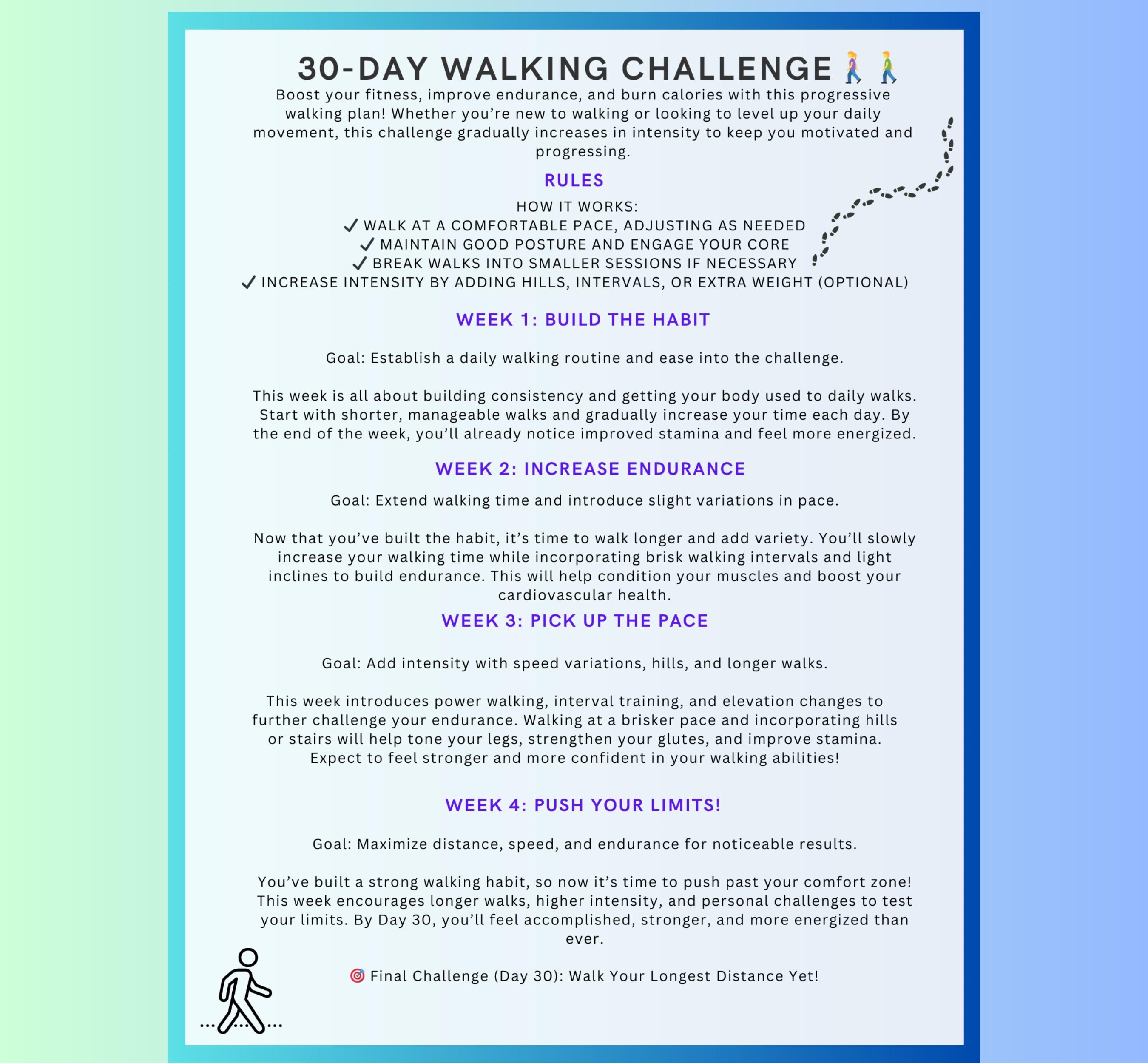 30-day Walking Challenge: Fitness & Wellness Plan - Etsy