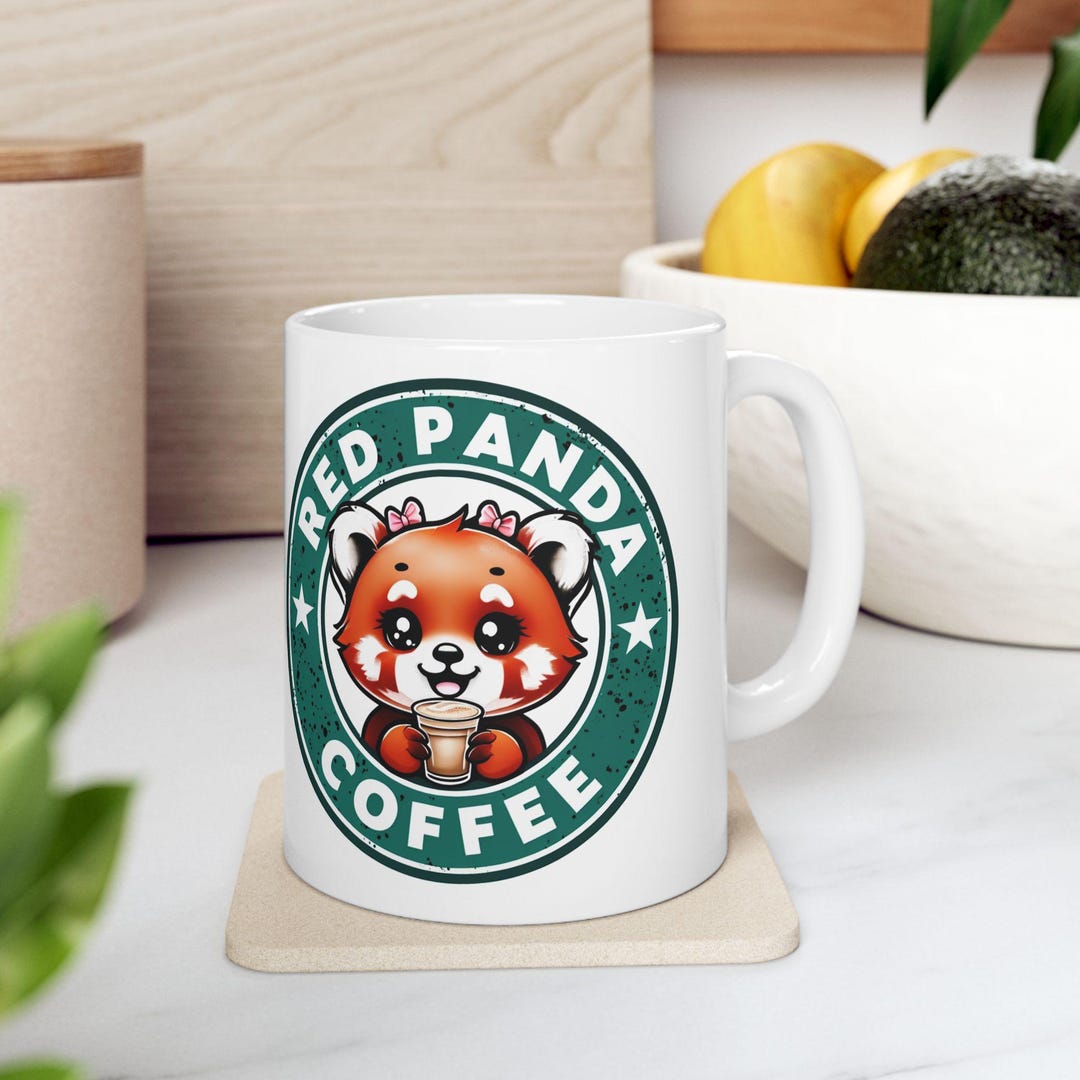 Red Panda Coffee Mug, Starbucks Inspired - Cute Animal Lover Cup, Gift ...
