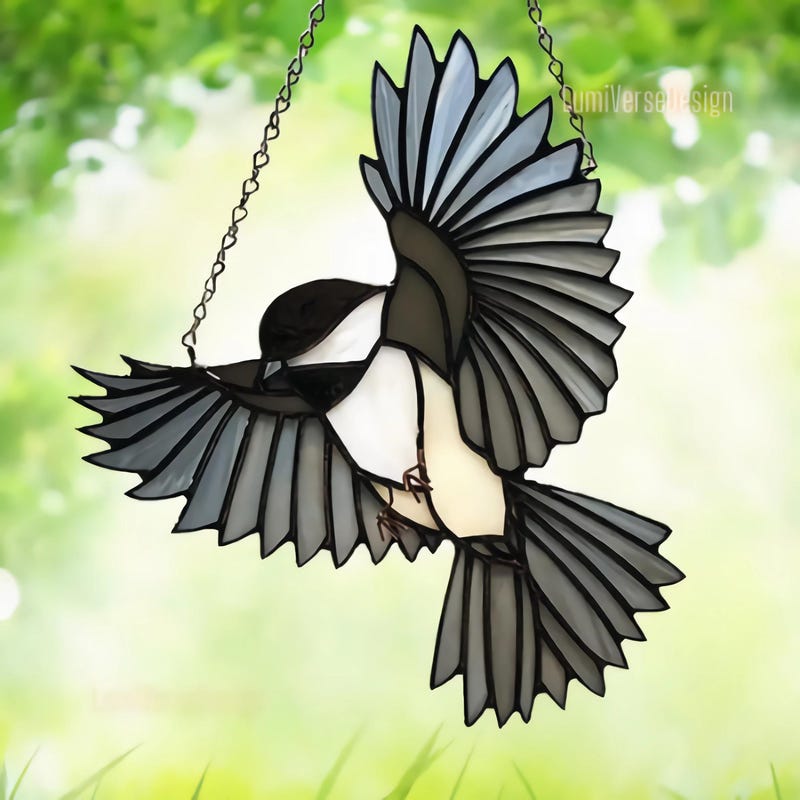 Stained Glass Chickadee - Etsy