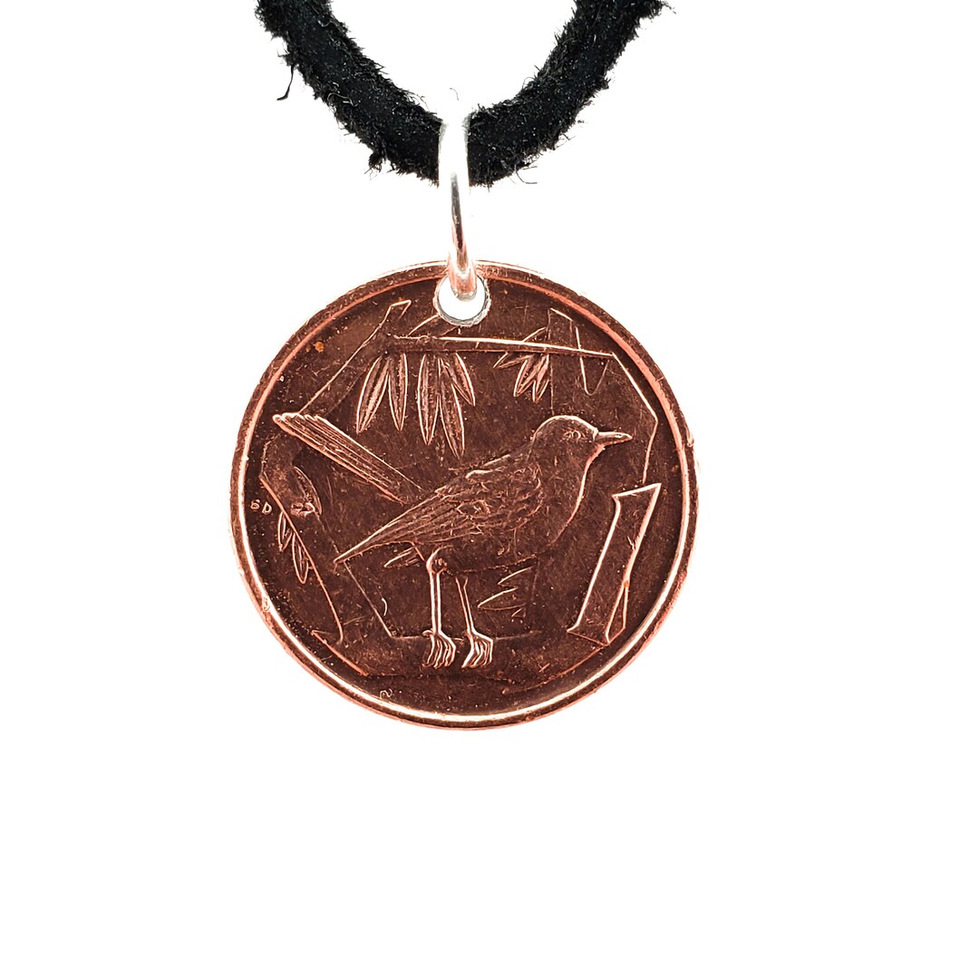 Cayman Island Coin Necklace, 1 Cent, Coin Pendant, Bird Necklace ...
