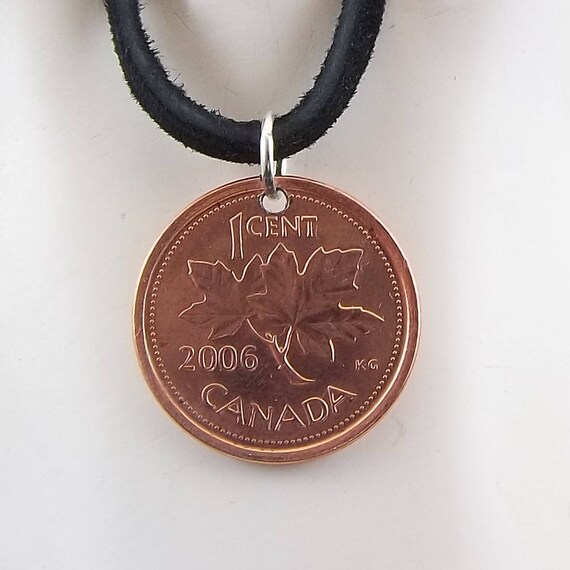Canadian Coin Necklace 1 Cent Mens Necklace Womens | Etsy