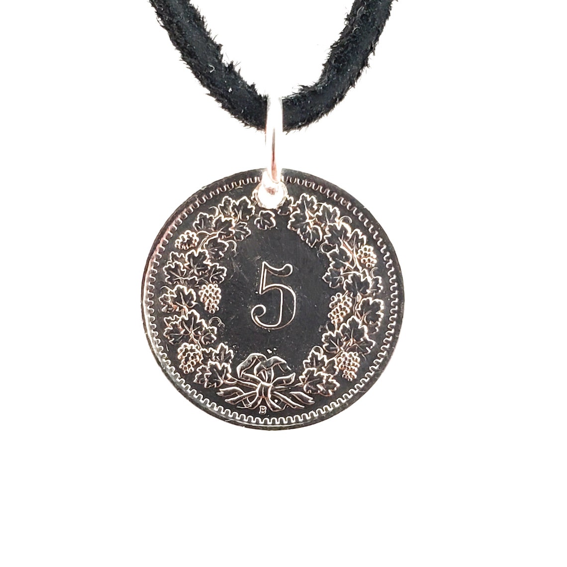 Swiss Coin Necklace 5 Rappen Coin Pendant Leather Cord - Etsy