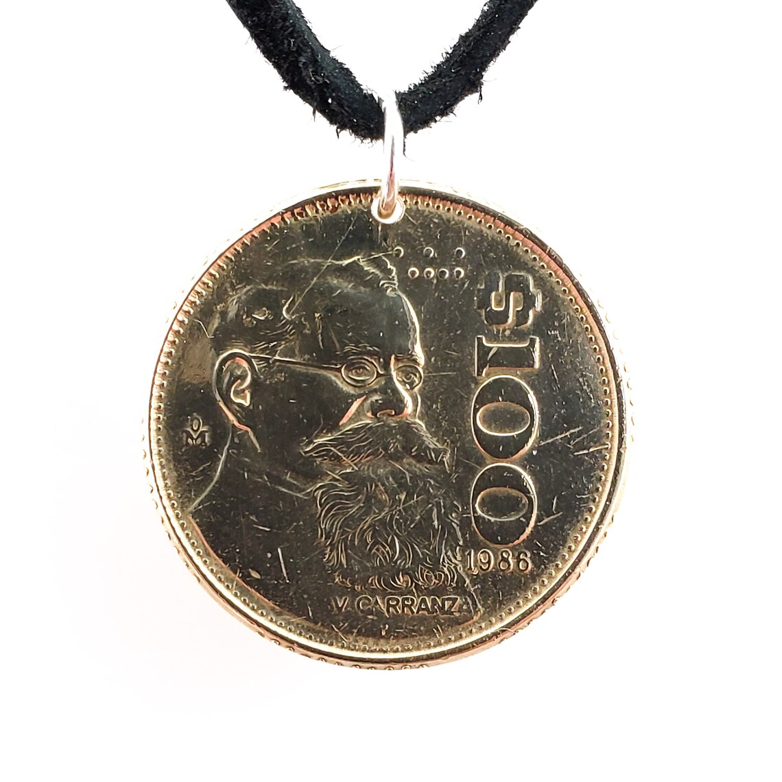 Mexican Coin Necklace Coin Pendant Coin Pendant Leather - Etsy