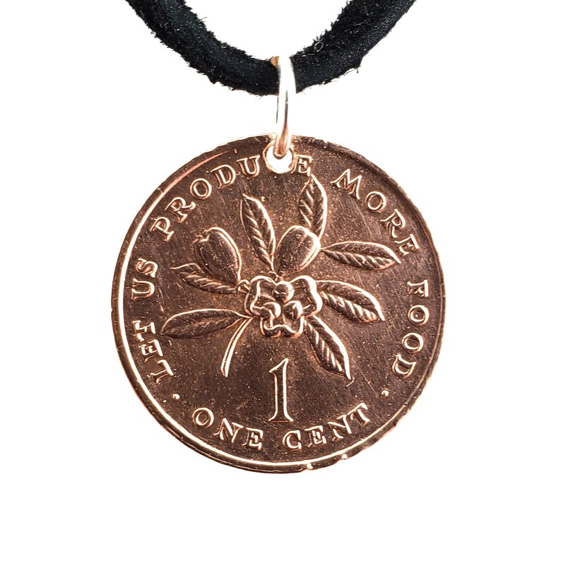 Jamaica Coin Necklace 1 Cent Commemorative Mens Necklace - Etsy