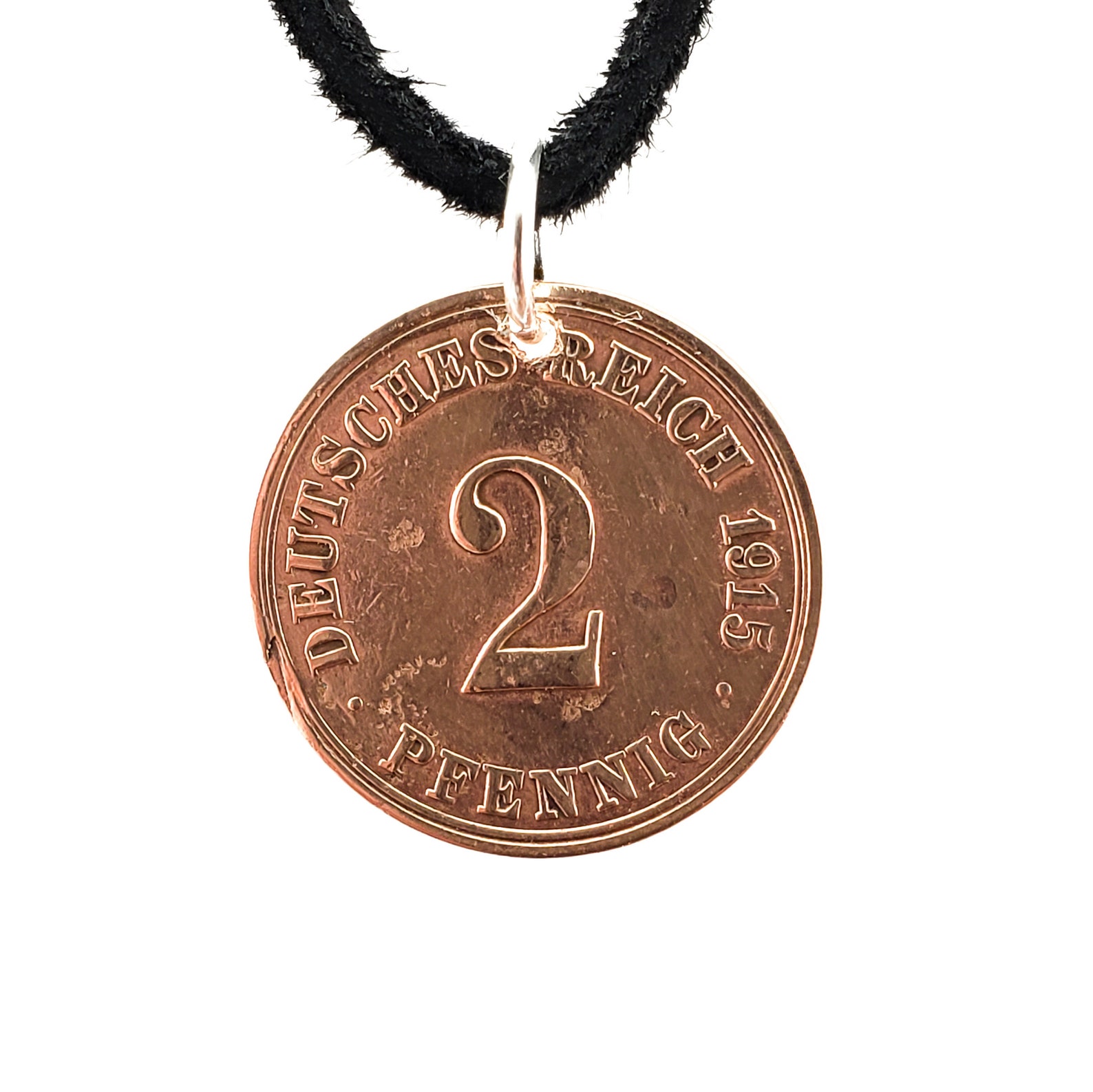 German Eagle Coin Necklace 2 Pfennig Coin Pendant Leather | Etsy