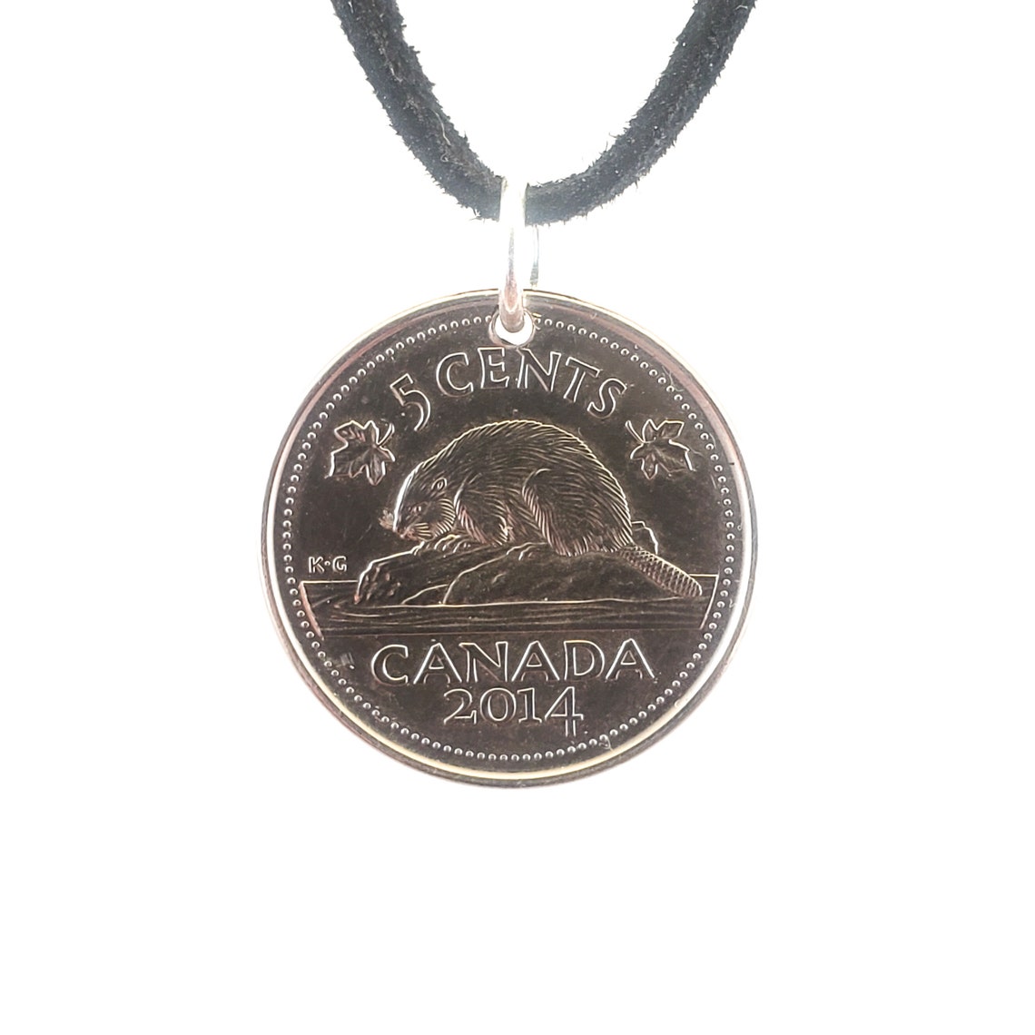 Canadian Beaver Coin Necklace 5 Cents Coin Pendant Mens - Etsy