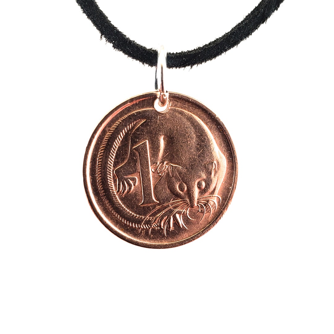 Possum Coin Necklace Australian 1 Cent Coin Pendant Leather - Etsy