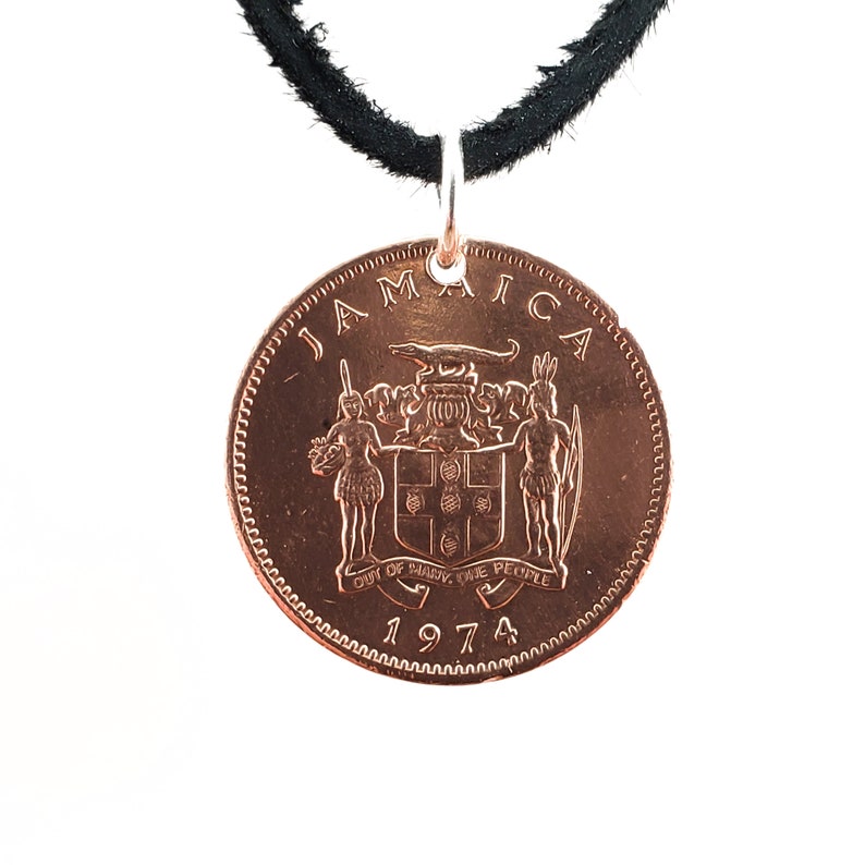 Jamaica Coin Necklace 1 Cent Commemorative Mens Necklace - Etsy