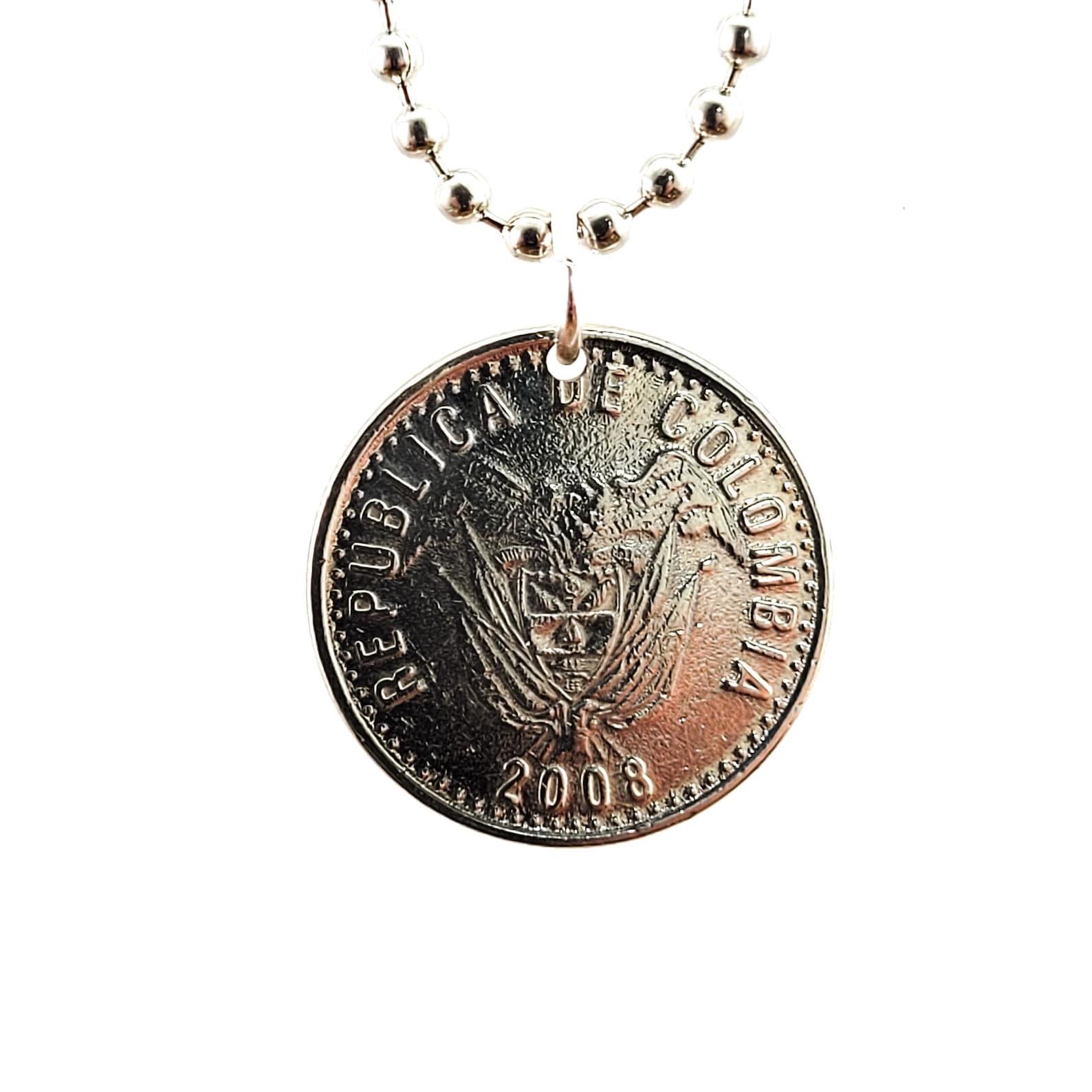 Colombia Coin Necklace 50 Pesos Mens Necklace Womens | Etsy