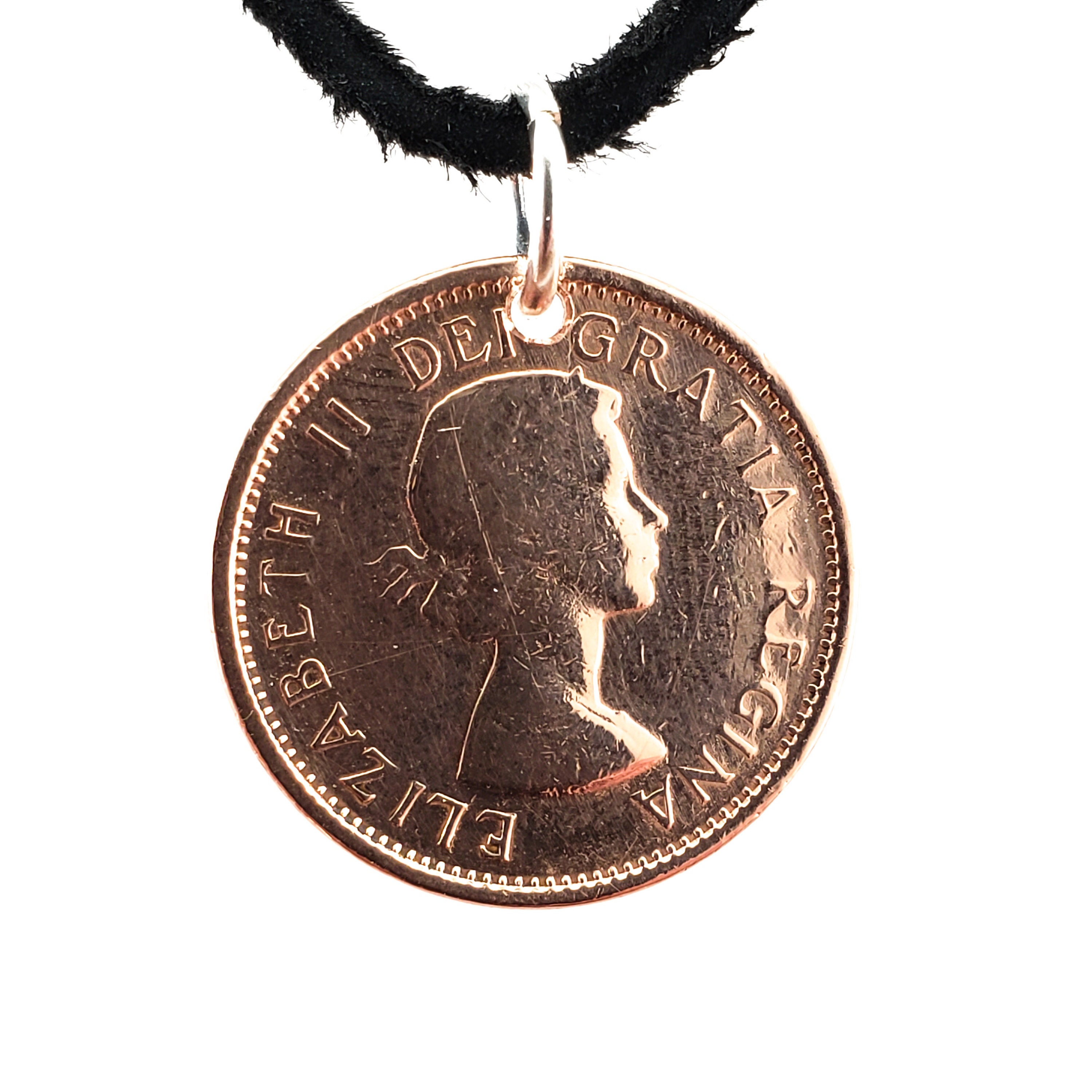 Maple Leaf Coin Necklace, Canadian 1 Cent, Penny, Leather Cord, Mens ...